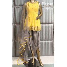 Butter Scotch Georgette Peplum Dhoti Suit